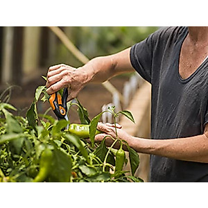 Fiskars SmartFit Pruner Bypass P68, Cutting Diameter Adjustable Up to 2.4 cm, Steel Blades with Non-stick Coating/Fiberglass ReinForced Plastic Handles, Length:20 cm, Black/Orange, 1001424