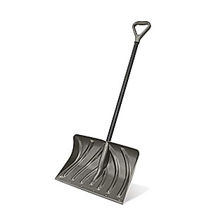 Suncast SC2700 20-Inch Snow Shovel/Pusher Combo with Wear Strip and D-Grip Handle, Gray