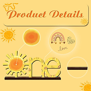 Boho One Wooden Table Centerpieces Spring Summer Boho Sun Themed 1st Birthday Party Sign First Trip Around The Boho Sun One-Year-Old Birthday Wood Table Decor Milestone Baby Shower Decor