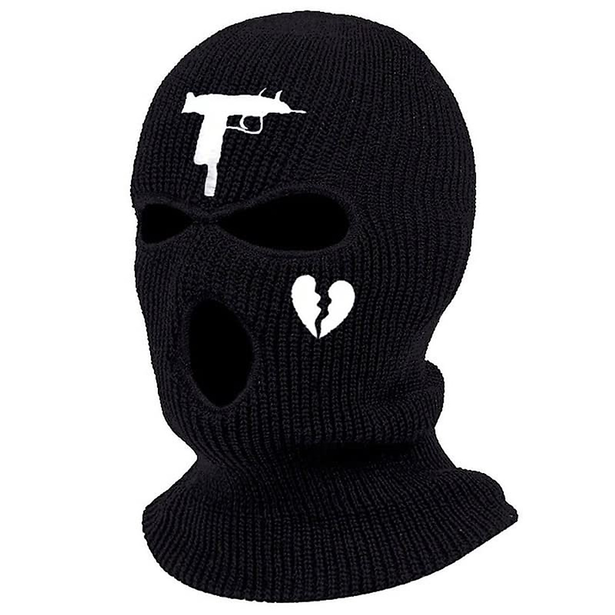 2PCS Ski Cycling Knitted Full Face Cover Winter Balaclava Warm Mask Outdoor Sports for Men Women (Pink & Black)