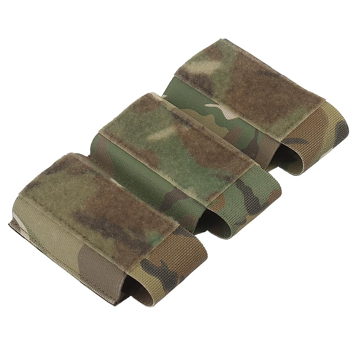 Elastic Triple Magazine Pouch Kangaroo Mag Holster 5.56/ M4/M16 Magazines Holder Pocket with with Quick Release Insert Cip Set (CAMO)