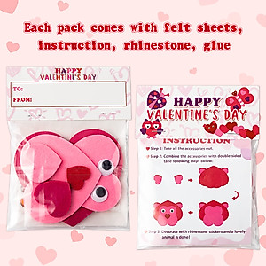 WATINC WT-Valentine Felt Heart Animal-24p