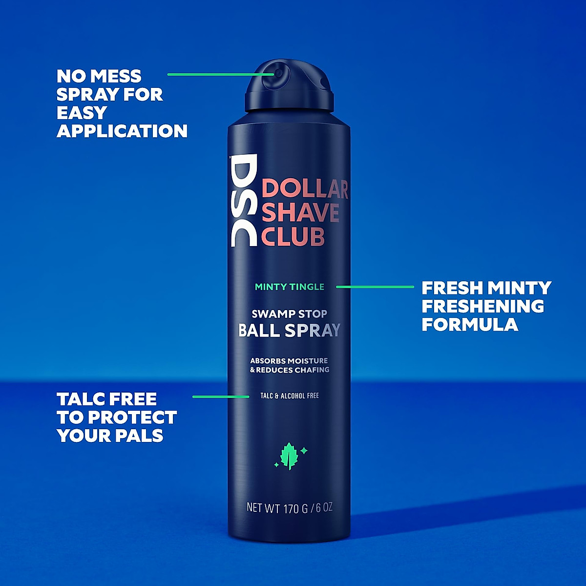 Dollar Shave Club | Ball Spray (2 Pack) | Fast Absorbing Body Deodorant Spray for Men