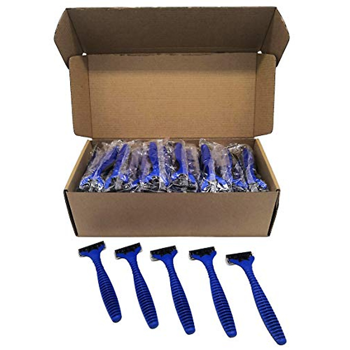 TravelWell Pack of 48 Disposable Razors in Bulk 3-Blade Used in Hotels Motels Beauty Salons Homes Professional | Travel Size Toiletries | Hotel Toiletries Bulk Set