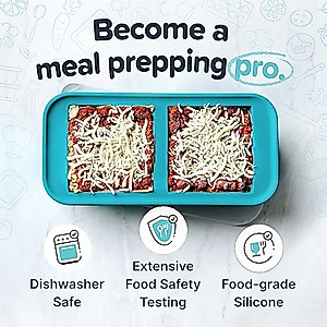 Souper Cubes 2-Cup Extra-Large Silicone Freezer Tray with lid- 2 pack - makes 4 perfect 2 cup portions - freeze soup, stew, sauce, or meals (2 Cup tray, Aqua color, pack of 2, with lids)