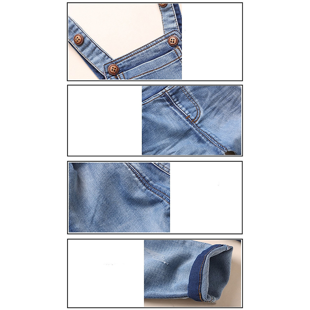 KIDSCOOL SPACE Baby & Little Boys/girls Plaid Lining Denim Overalls Jeans,Light Blue, 6-12 Months