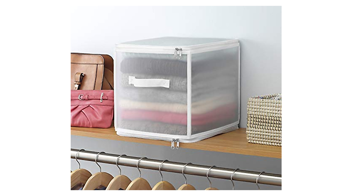 Whitmor Zippered Collapsible Storage Cube - Durable & Space-Saving ...