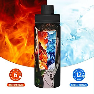 CSGUHLKP J-elly Roll Insulated cup, 18oz insulated water cup with straw, suitable for daily use, sports, outdoor activities, etc White