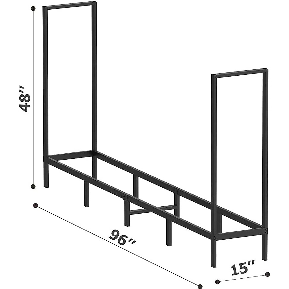 FOYUEE Firewood Rack Outdoor 8Ft Log Holder For Fireplace Indoor Fire Wood Storage Holding Stand Heavy Duty