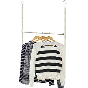 Simple Houseware Adjustable Closet Hanging Rod, White