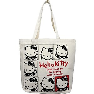 Friend Sanrio Hello Kitty Cute Tote Bag, Shopping Bag, Gym Bag, Kitchen Reusable Grocery Bag, Japan Quality and Japan Technology surpervised by EITAI Japan, 15 in(H) x 11.8 in(L) x 5.5 in(W)