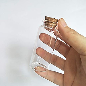 Luo House 10pcs 30ml Cork Stopper Glass Bottle Vials Jars with Cork Wishing Bottle Wedding Favor 30x70mm