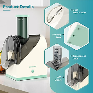 EUHOMY Shaved Ice Machine with Batteries, USB Rechargeable, Crushed Ice in 3s, 45 lbs in 40 Mins, Dual Steel Blades, Easy-to-Clean, Snow Cone Maker with Scraper, for Home/Kitchen/Camping. (White)