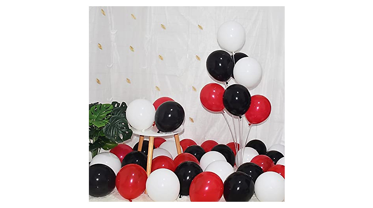 300 Pack Mini Red Black White Balloons for Parties