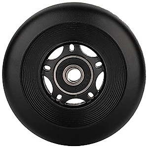 AOWESM Inline Skate Wheels 72mm 76mm 80mm 85a Outdoor Roller Blades Hockey Skates Replacement Wheels w/Bearings ABEC-9 and Floating Spacers (4 Pack) (Black, 72mm)