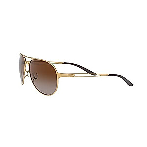 Oakley Women's OO4054 Caveat Aviator Sunglasses, Polished Gold/Dark Brown Gradient, 60 mm