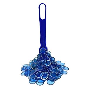 MR CHIPS Made in USA Bingo Magnetic Wand & ¾ Inch Blue 100 Upgraded Pieces Chips Plastic with Metal Rings - Support American Jobs