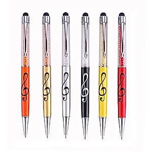 Stylus Pen Crystal Ballpoint Pens Capacitive Diamond Writing Pens Music Note Ball Point Fit All Touch Screens Device (Stylus Ballpoint)