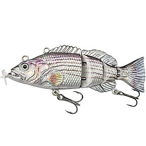 Robotic Swimming Lure 3.9” Electronic Lures USB Rechargeable LED Light 4 Segment Multi Jointed Swimbait Fishing Tackle for Bass Trout Pike (Hybrid Striped Shad Specialty)