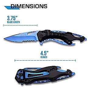 Tac-Force MT-A705BL spring Assisted Tactical Folding Knife, 4.5-inch Closed