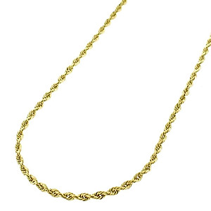 Verona Jewelers 18K Gold 1.5MM Diamond Cut Rope Chain Necklace, 18K Gold Rope Chain, 18K Gold Necklaces,18K Gold Chain Gold Dainty Necklace, Real 18K Gold Chain, 16-30