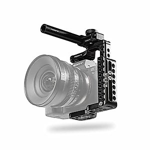 PDMOVIE Camera Half Cage, Compatible with Canon 5/6/7D, Sony A, Panasonic GH, Nikon D810, and Other Series Cameras, Comes with 2 Cold Shoe Sockets, Multiple 1/4 Inch Threaded Holes (RIG AIR)