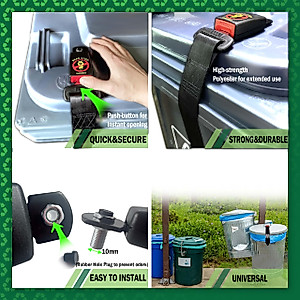 Hixniky Semi-Automatic Trash Can Locks for Animals,Bear Proof Trash Can Lid Lock,Garbage Cans Lock,Universal Garbage Can Lid Lock for Squirrel,Garbage Can Locks for Various Bins(1Pcs)