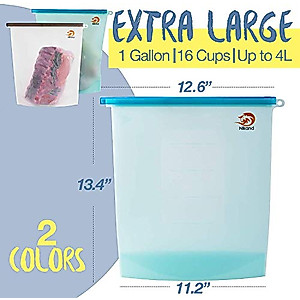 Gallon Silicone Bags Reusable Silicone Food Bag Reusable Sandwich Bags Liquid Reusable Bags Silicone Storage Bags Silicon Containers Plastic Conteiner Freezer Size Snack Lunch Sous Vide