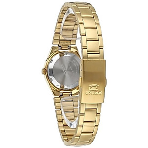 Seiko Men's SNXL72 Seiko 5 Automatic Gold-Tone Stainless Steel Bracelet Watch with Patterned Dial