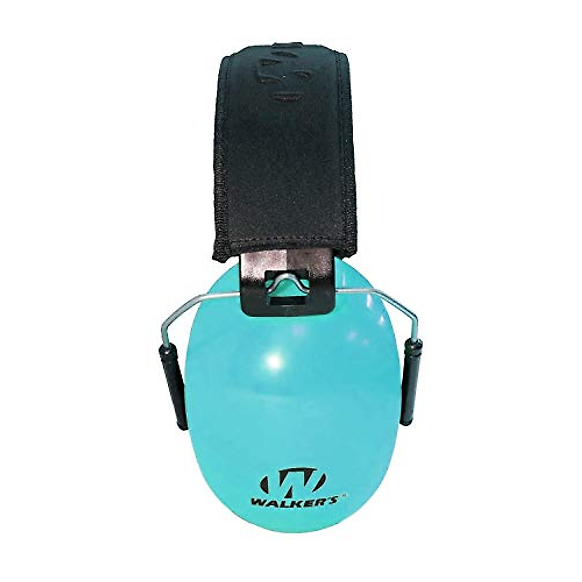 Walker's Dual Colored Passive Muff - Compact Folding Lightweight 26dB NRR Hunting Gun Range Shooting Hearing Protection Muff w/Padded Headband & PVC Earpads, Aqua Blue