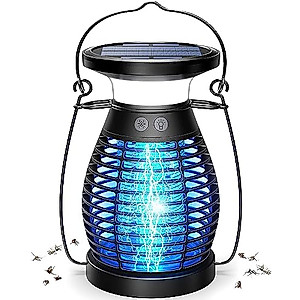 Solar Bug Zapper Outdoor Waterproof, KOOSA Cordless & Rechargeable Mosquito Zapper with 4200V High Powered UV Light, 3 in 1 Fly Zapper Up to 2100 Sq Ft Can Attract Gnats, Mosquitoes, Flies, Moths