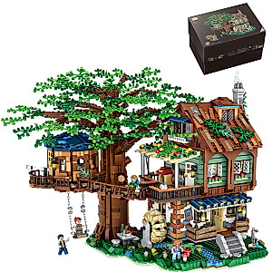 BVOPLME Idea Tree House Bricks Model Set, DIY Forest House Building Blocks Street View, Creative Building Game for Adults or Kids, Toy Building Set for Any Hobbyists(4761 Pieces)