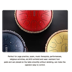 YWJJMY 15 Notes Steel Tongue Drum 13 Inch Handpan Drum Harmonic Tank Drum Meditation Yoga Zen with Mallets Travel Bag for Beginner Music Lovers Gift (Color : Spotted Purple)