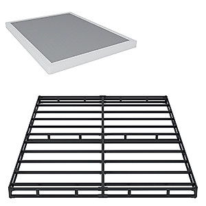 HOBINCHE 4 Inch Box Spring for Queen Bed Base, Low Profile Metal Queen Size Box Spring with Fabric Cover, 3000 Lbs Max Weight Capacity Mattress Foundation, Noise-Free, Easy Assembly