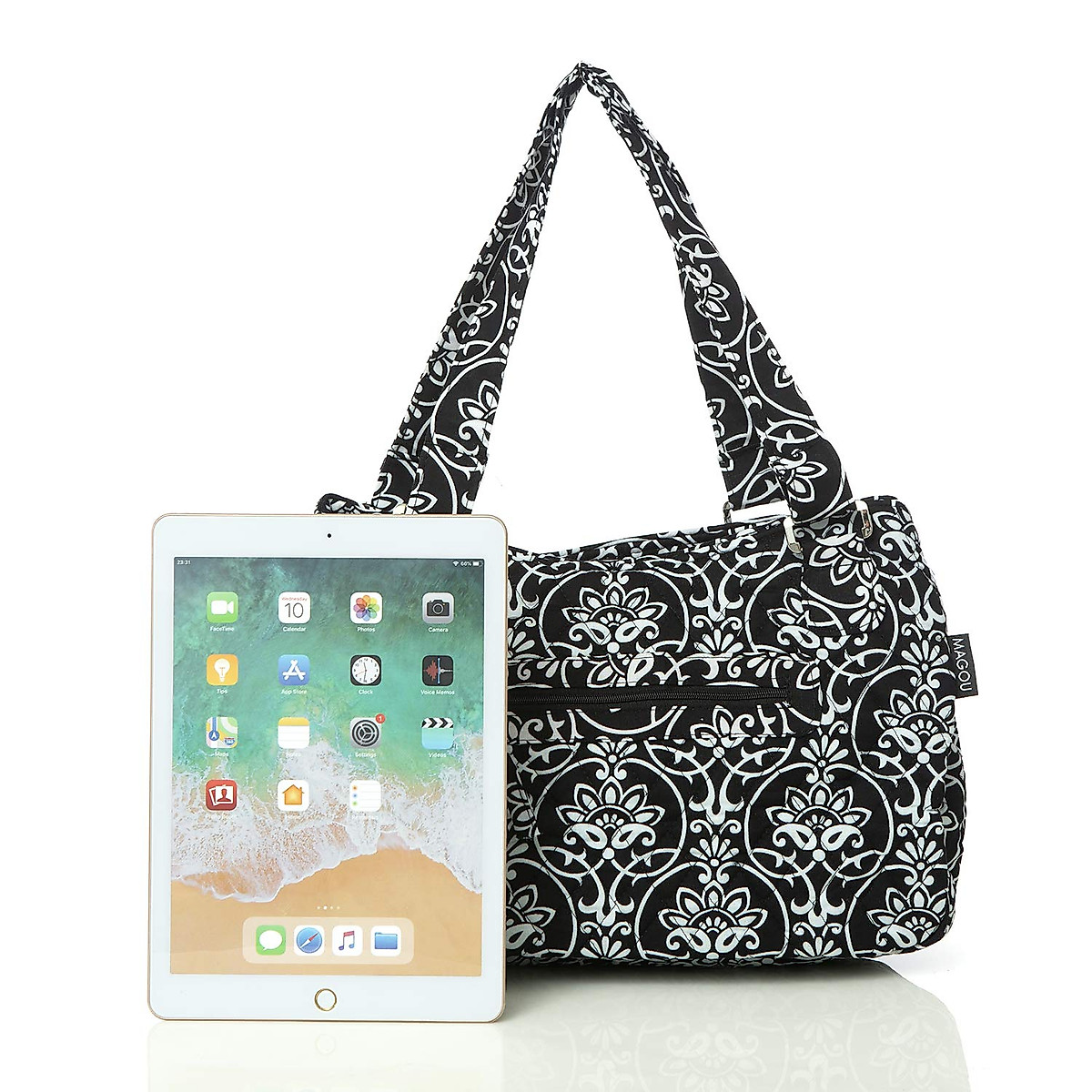 MAGOU Handle Bags Shoulder Bag - Quilted Cotton Tote Bag, Soft Lightweight Purse Handbag