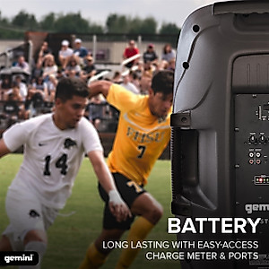 Gemini Sound AS-15TOGO: 2000W Portable Battery-Powered PA with Wheels, Bluetooth, Echo Effect, USB/SD Playback