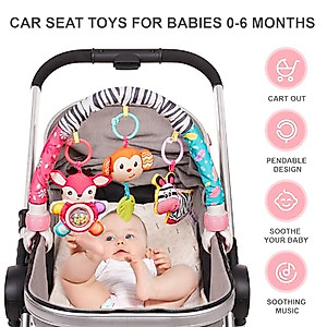 Koty Baby Stroller Arch Toy - Car Seat Toys for babies 0-6 months,Activity Arch toy with Play Accessories, Sensory Travel Crib Bouncer Bassinet Toys for Toddler Boy Girl 0 3 6 9 12 24 Months