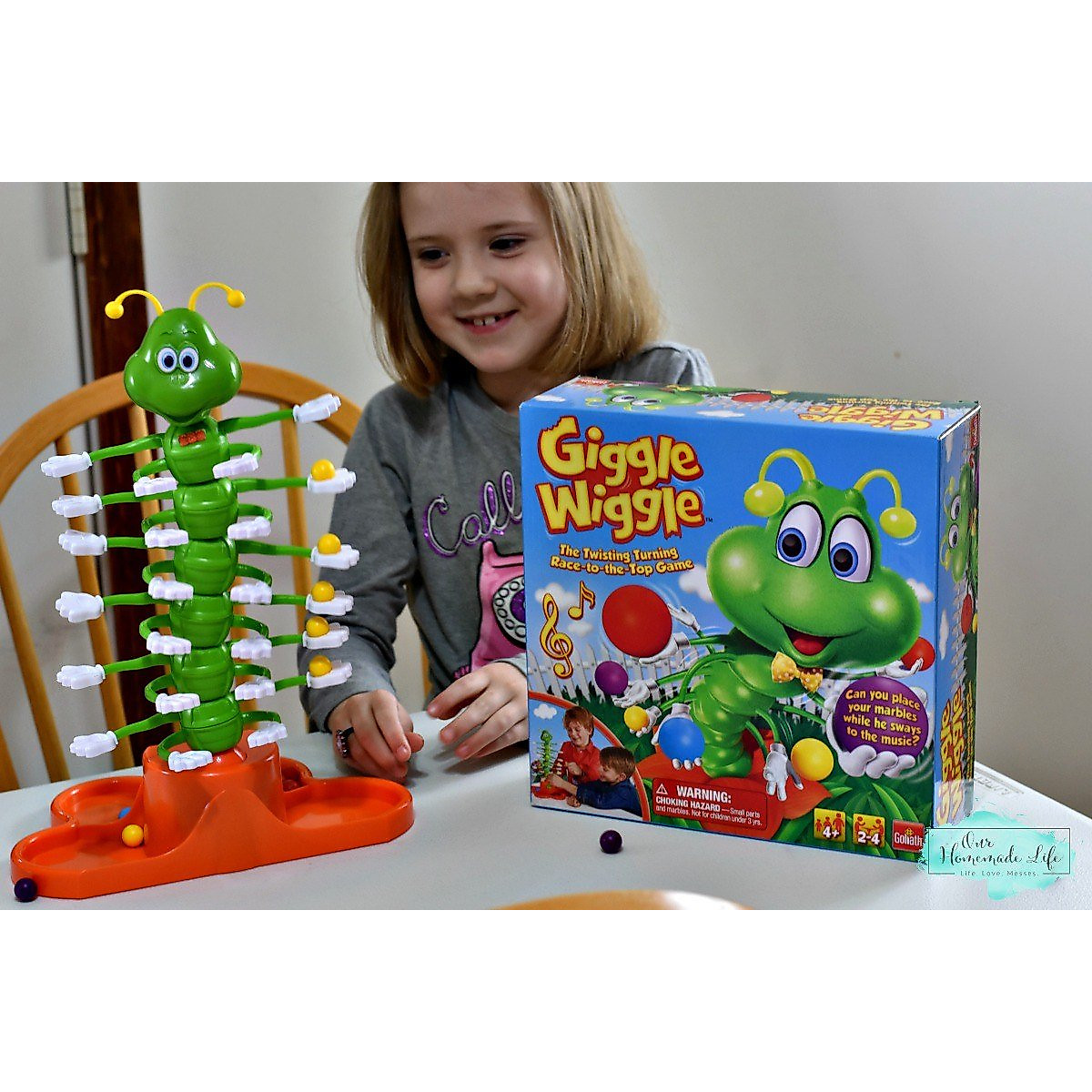 Goliath Giggle Wiggle - The Twisting Turning Race to Get Your Marbles to The Top Game, Multi Color, 48 months to 1188 months