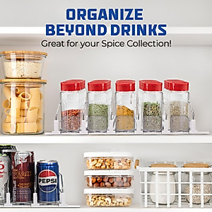 Drink Organizer for Fridge, Upgraded Self Pushing Fridge Drink Organizer, Automatic Drink Dispenser for Fridge-Holds up to 25 Cans - Accessories Included