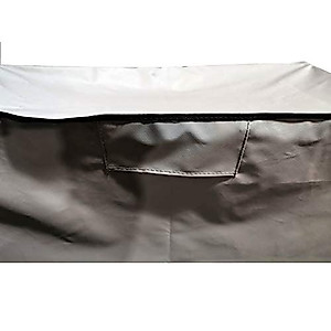 L Storage Box Cover with Straps and Handles, Waterproof Heavy Duty Outdoor Furniture Winter Cover for Keter, Suncast, Lifetime(Deck Box Cover, 52.7"(L) 26.7"(D) 26.7"(H) Brown