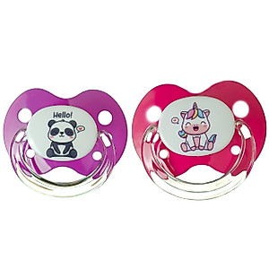 Playtex Baby Binky Orthodontic Pacifier with Air Comfort Shield, Medical Grade Silicone, Pink & Purple, 2 Count