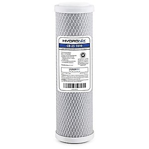 Hydronix CB-25-1010 Reverse Osmosis & Drinking Filter Systems NSF Coconut Carbon Block Water Filter 2.5 x 10-10 Micron
