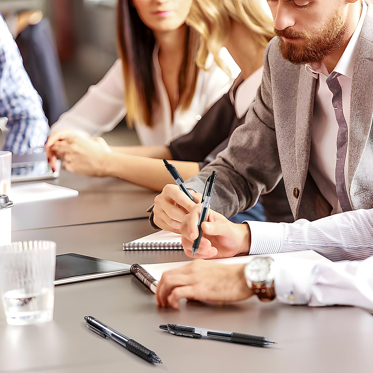 Shuttle Art Black Gel Pens, 48 Pack(20 Gel Pens with 28 Refills) Retractable Medium Point Rollerball Gel Ink Pens Smooth Writing with Comfortable Grip for Office School Home Work