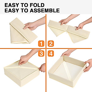 DIMJ Drawer Organizer Clothes 15 Pack - Foldable Baby Organizers and Storage & Dresser Organizer for Bedroom, Closet - Nursery Organization Dresser Dividers for underwear, Sock,Bra, Belt, Tie, Beige