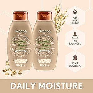 Aveeno Farm-Fresh Oat Milk Sulfate-Free Conditioner with Colloidal Oatmeal & Almond Milk, Scalp Soothing & Moisturizing Daily Conditioner for All Hair Types, Paraben & Dye-Free, 12 Fl Oz