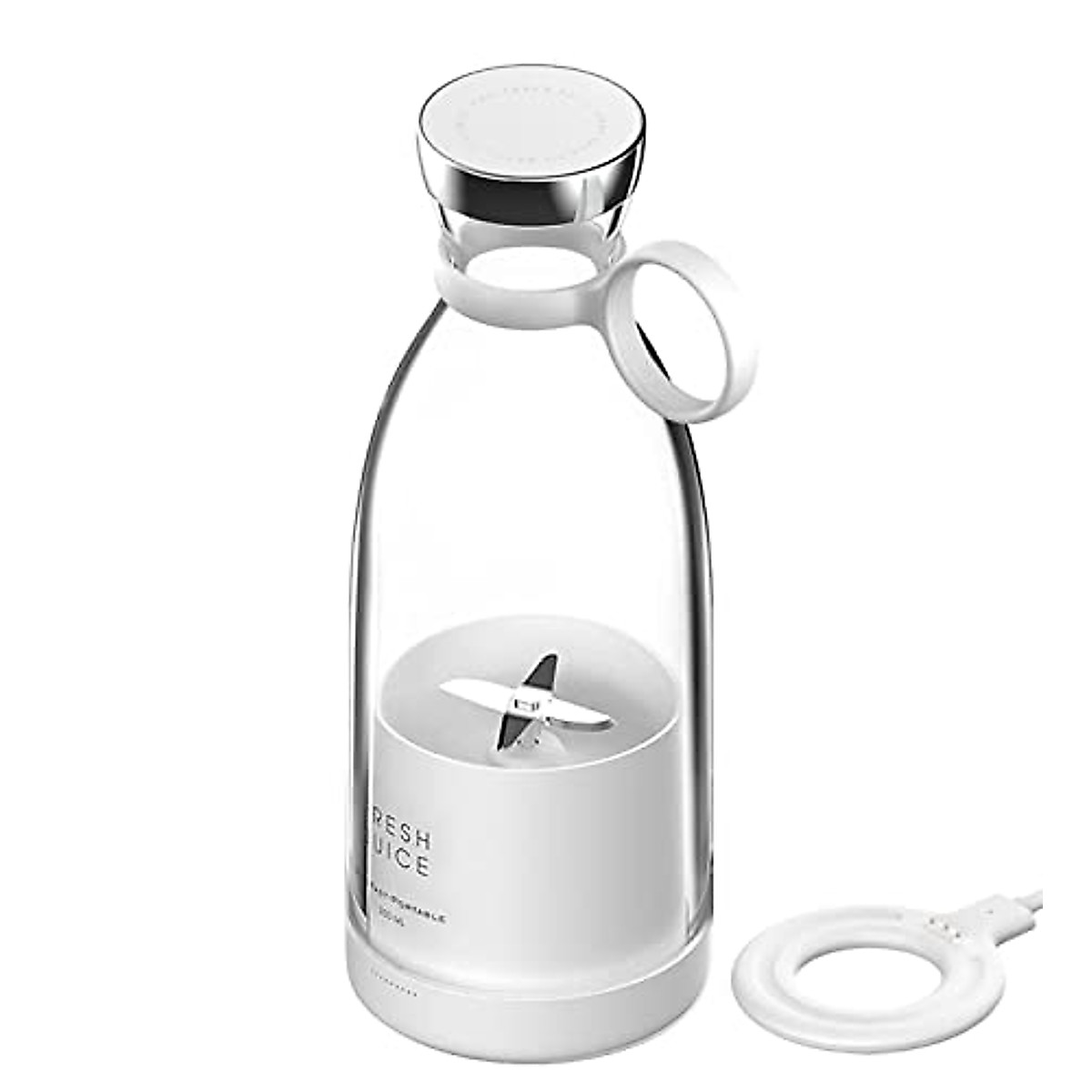 Portable Blender, Multifunctional Personal Size Blender with USB Rechargeable, Mini Smoothie Blender , Hand Blender for Home Office Gym Travel,A fancy gift (White)