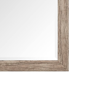 Naomi Home Farmhouse Full-Length Mirror with Wood Frame – Rustic 66"x32" Large Floor Mirror, Elegant Full Body Standing or Wall Mirror, Rustic Wood Mirror Full Length for Bedroom, Warm Grey Finish