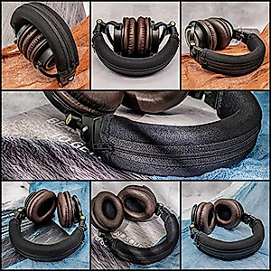 TRANSTEK ATH M50X Headband Cover - Also Compatible with ATH M50, M40X, M40, Cloud 2, Cloud Pro, Cloud Alpha, G PRO X, HS50, HS60, HS70 Headphones (Black)