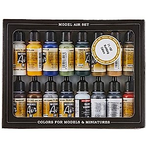 Vallejo Building Set Model Air Paint, 17ml (Pack of 16)