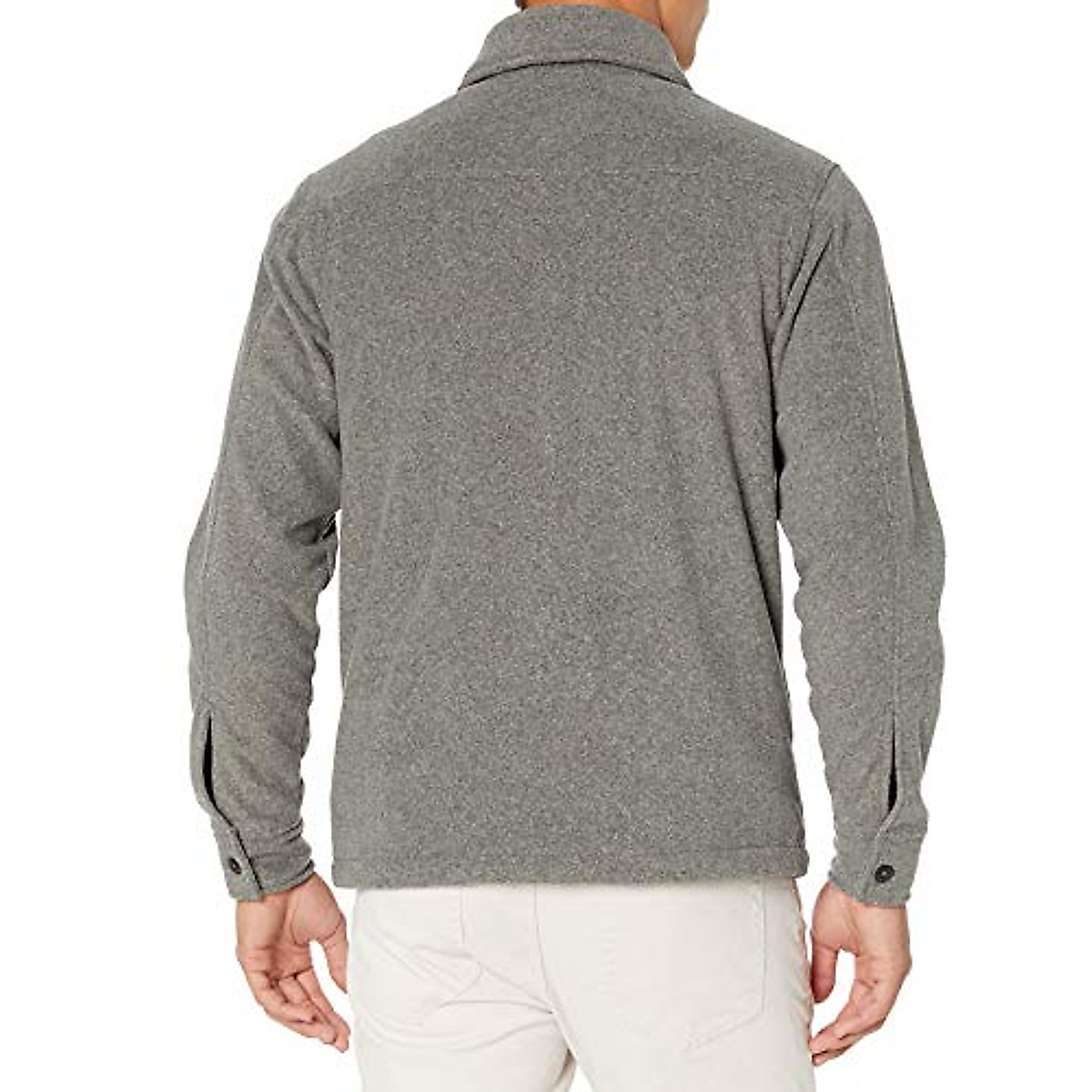 Amazon Essentials Men's Long-Sleeve Polar Fleece Shirt Jacket, Charcoal Heather, Medium